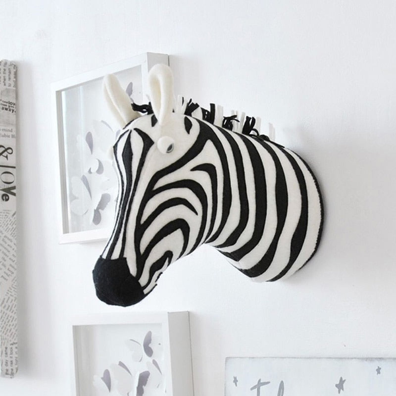 RD- Baby Nursery 3D Animal Head Wall Mount Kawaii Stuffed Elephant/Gir ...
