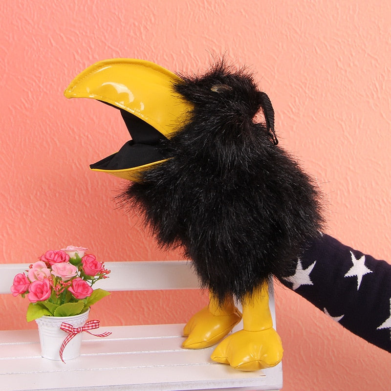 Super Cute Crow Hand Puppet Plush Toy Baby Birthday Gift Storytelling ...