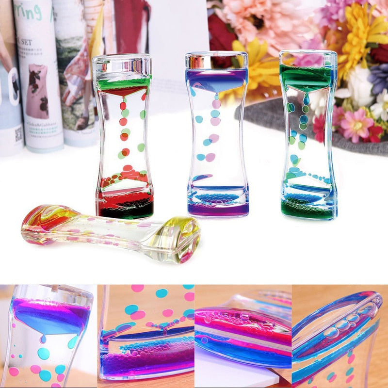 Double Colors Oil Hourglass Liquid Floating Motion Bubbles Timer ...